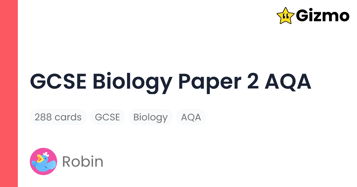 Gcse Biology Paper 2 Aqa | Flashcards