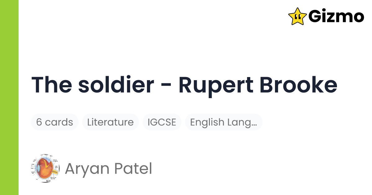 The Soldier - Rupert Brooke | Flashcards
