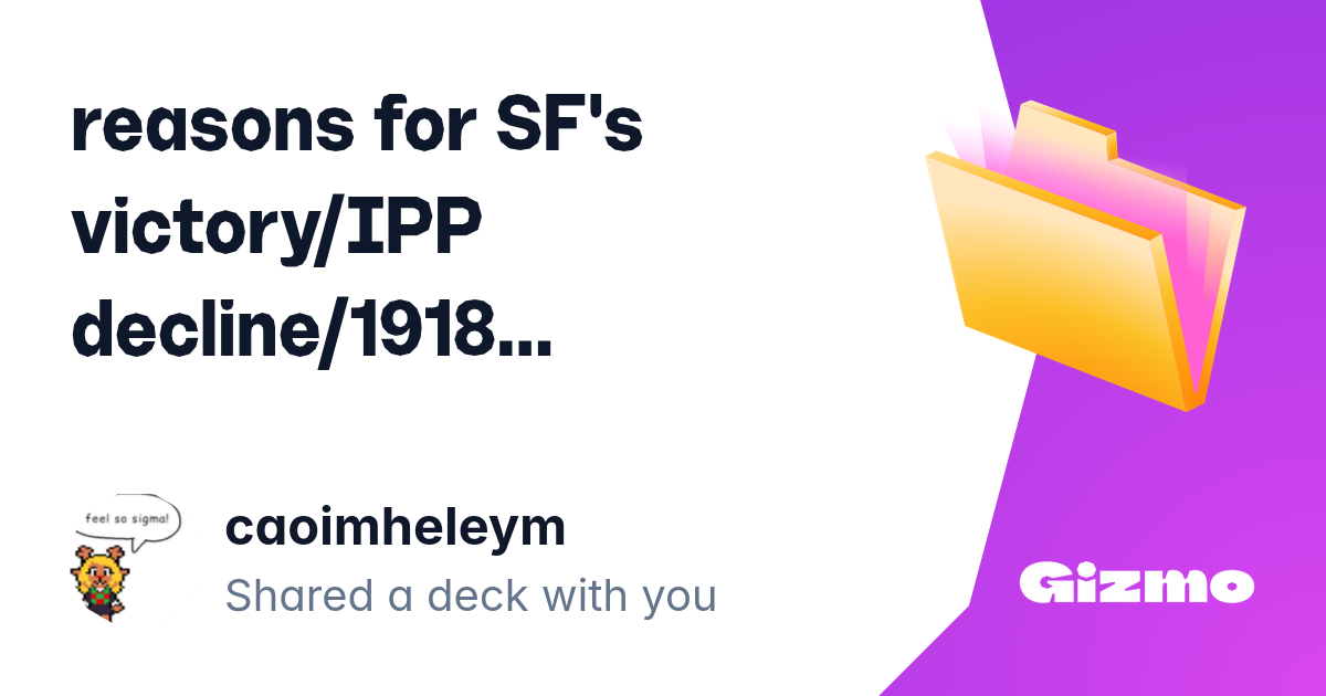 Reasons for Sf's Victory/ipp Decline/1918 General Election | Flashcards