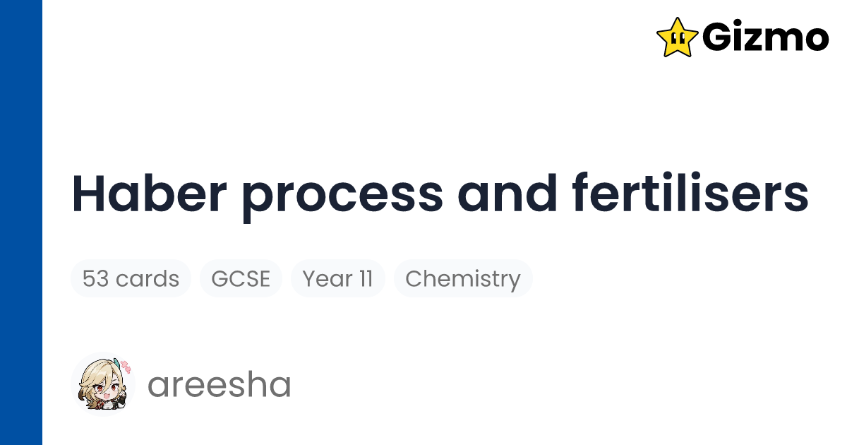 Haber Process and Fertilisers | Flashcards