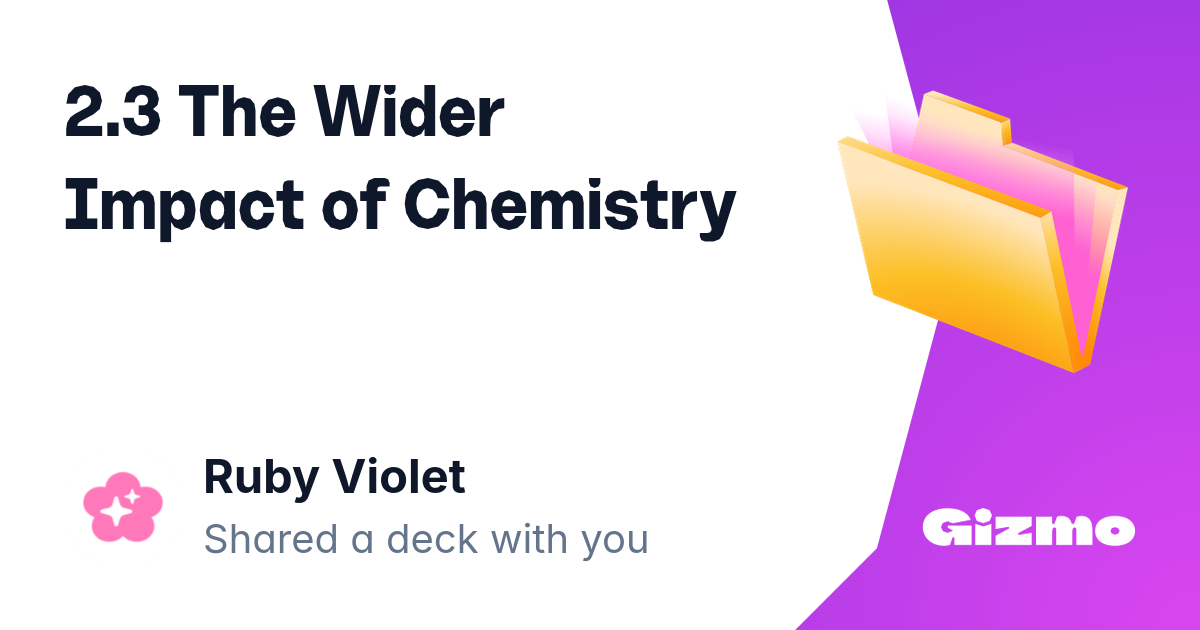 2.3 the Wider Impact Of Chemistry | Flashcards