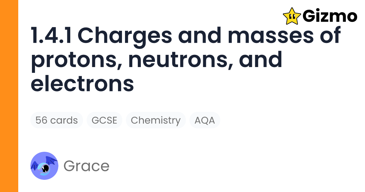 1.4.1 Charges and Masses Of Protons, Neutrons, and Electrons | Flashcards