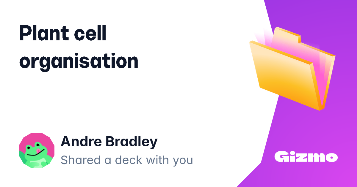 Plant Cell Organisation | Flashcards