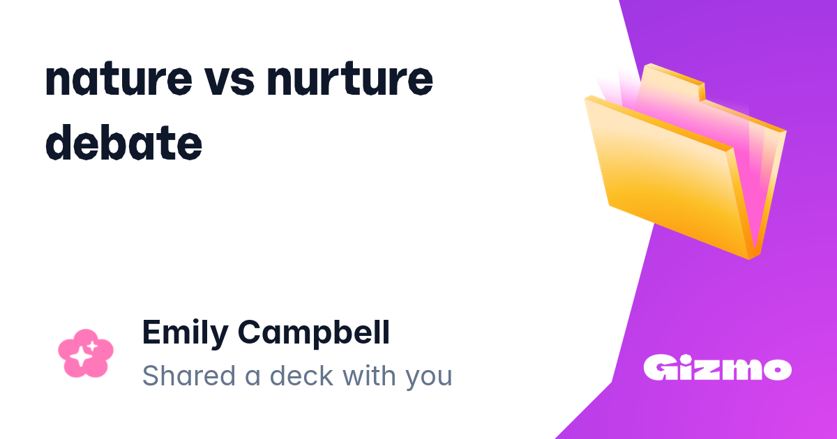 Nature Vs Nurture Debate | Flashcards