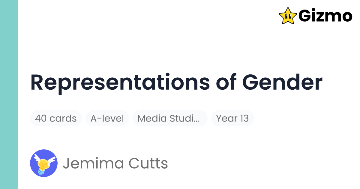 Representations Of Gender | Flashcards