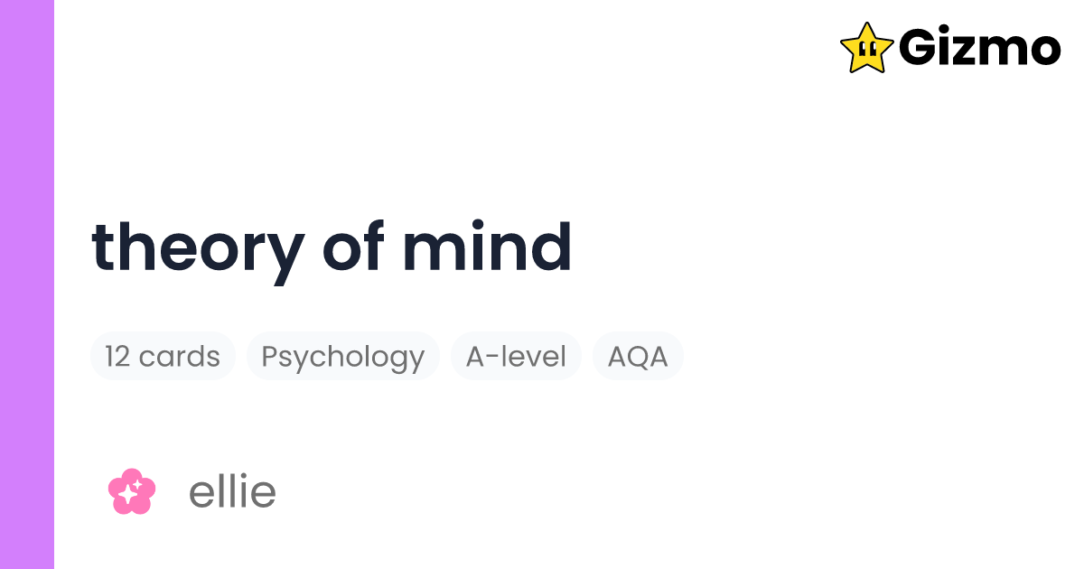 Theory Of Mind | Flashcards