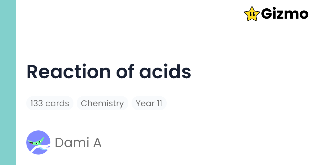 Reaction Of Acids | Flashcards