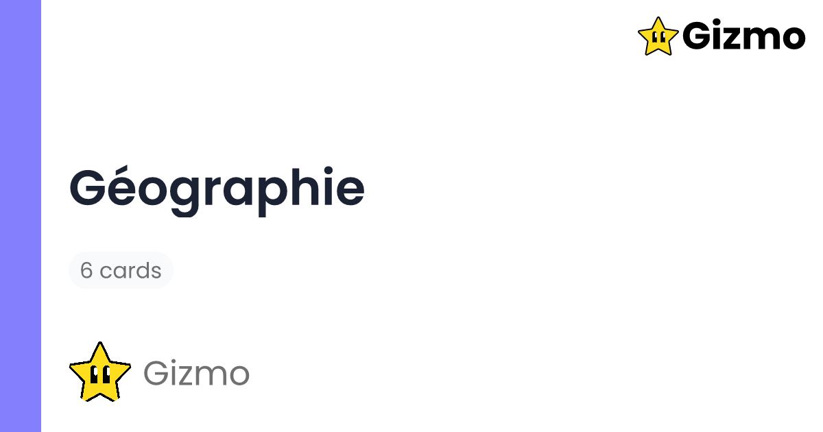 Géographie | Flashcards