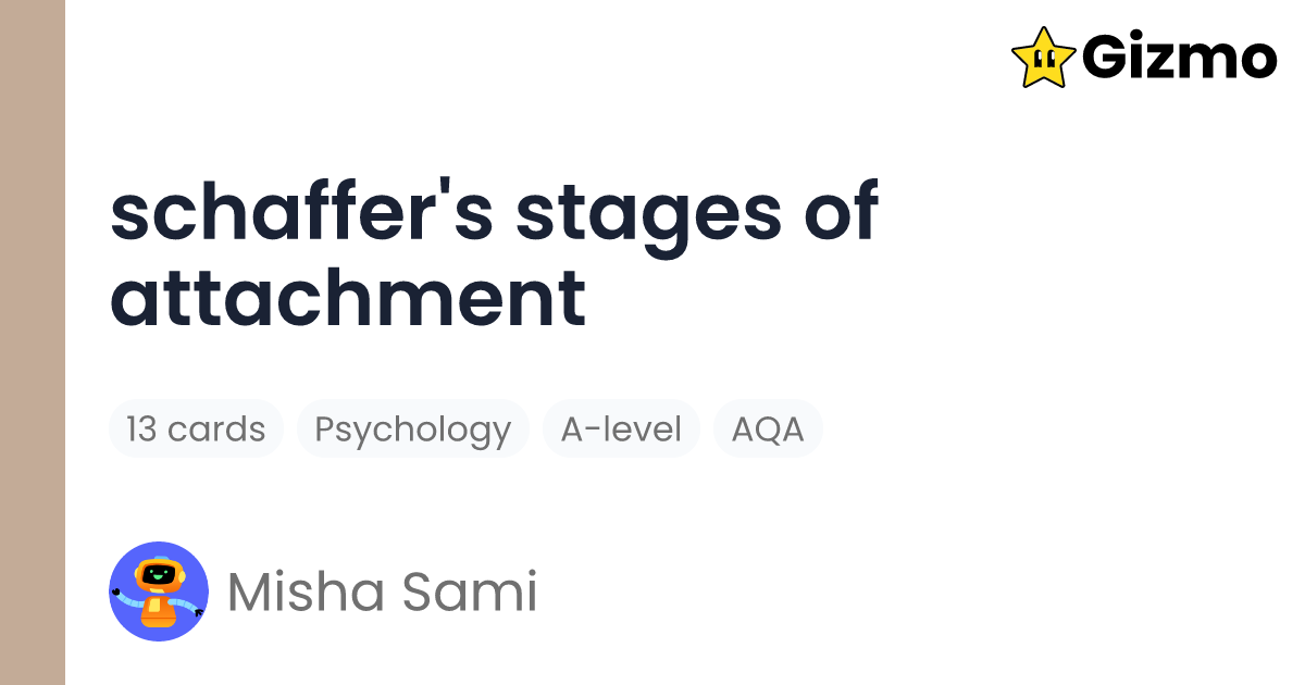 Schaffer's Stages Of Attachment | Flashcards