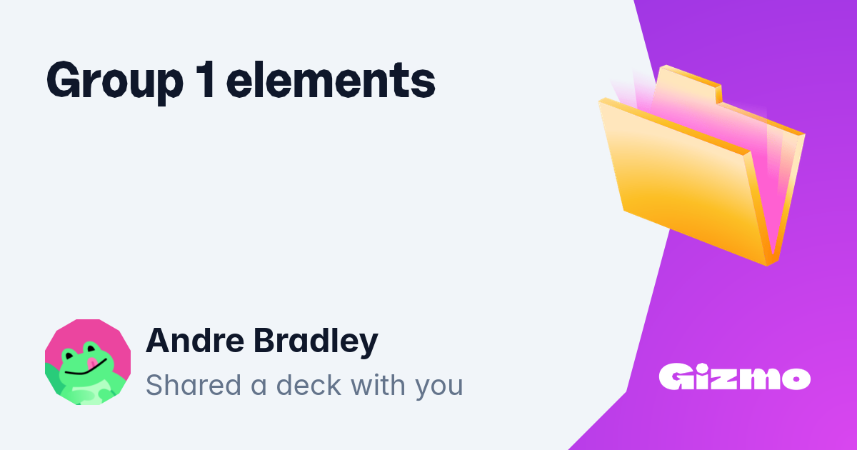 Group 1 Elements | Flashcards