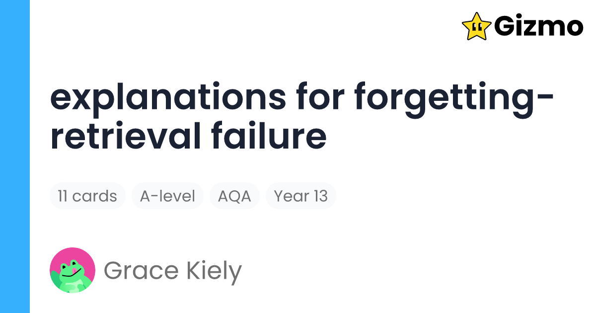 Explanations for Forgetting-retrieval Failure | Flashcards