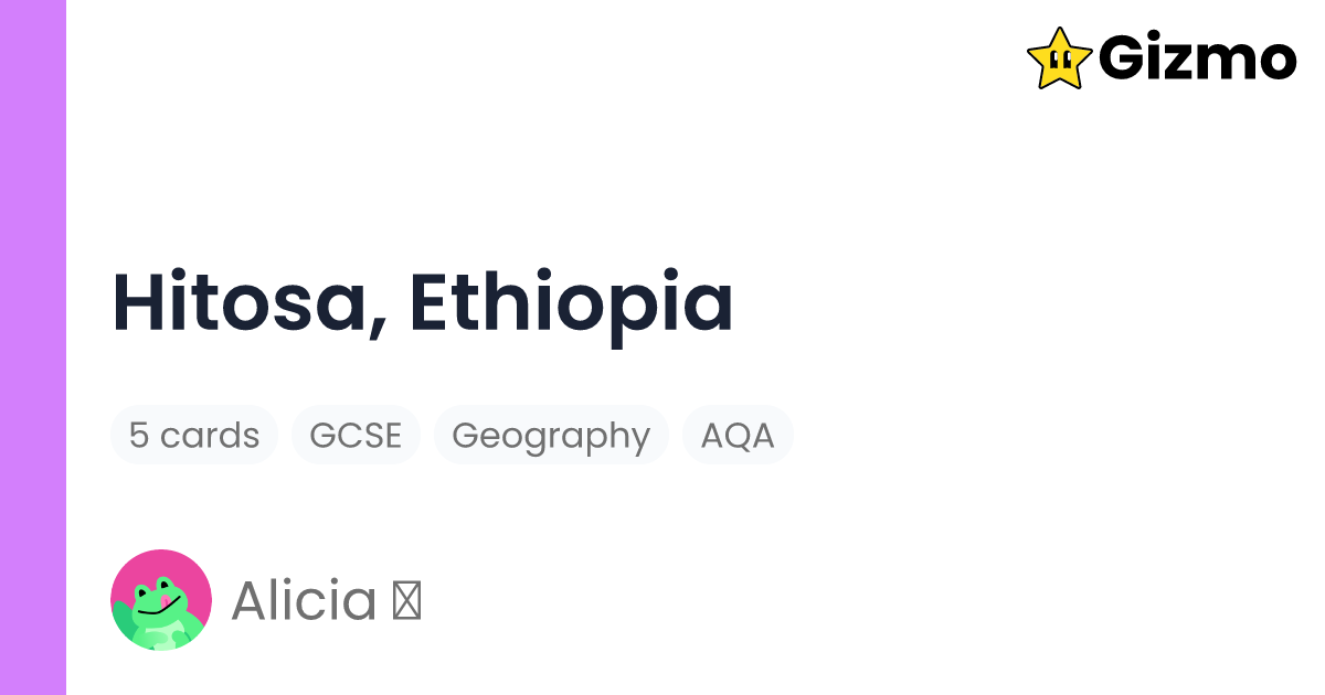 Hitosa, Ethiopia | Flashcards