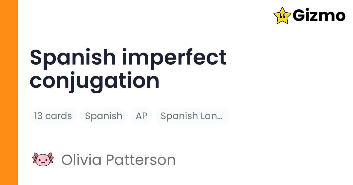 Spanish Imperfect Conjugation | Flashcards