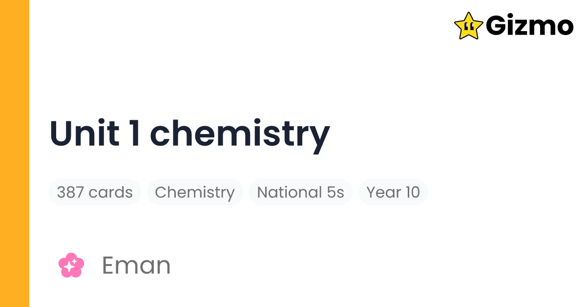 Unit 1 Chemistry | Flashcards