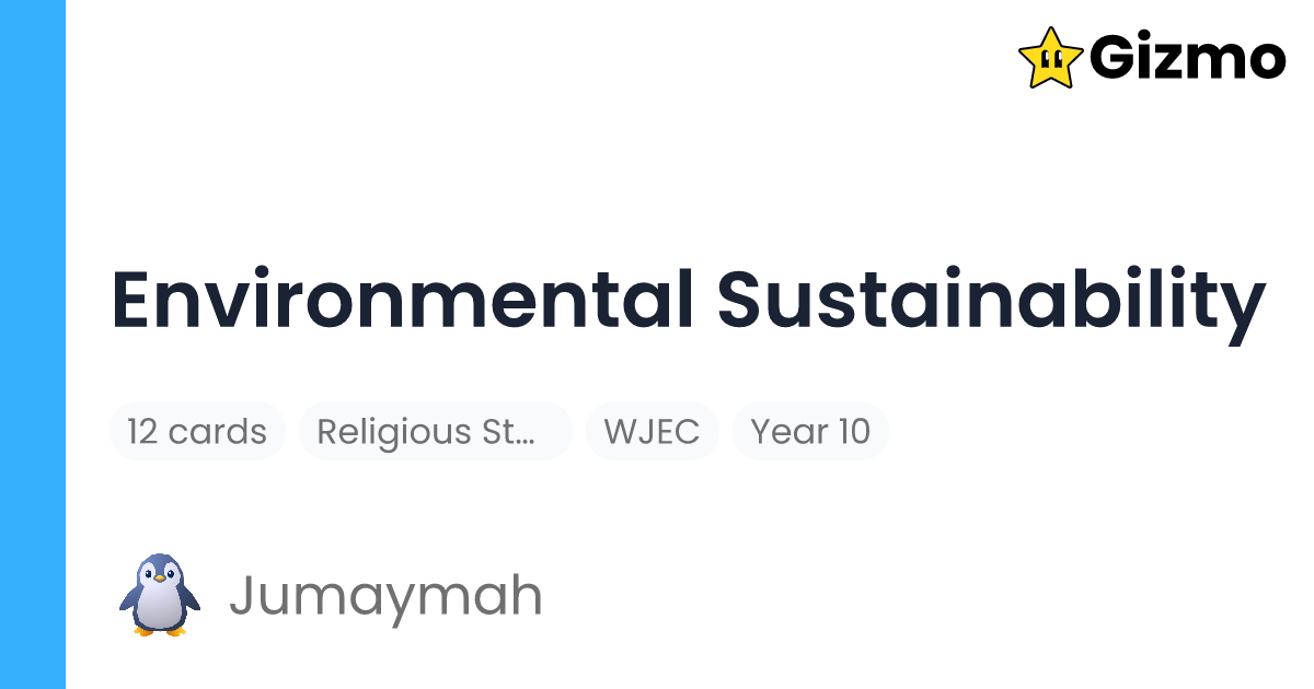 Environmental Sustainability | Flashcards