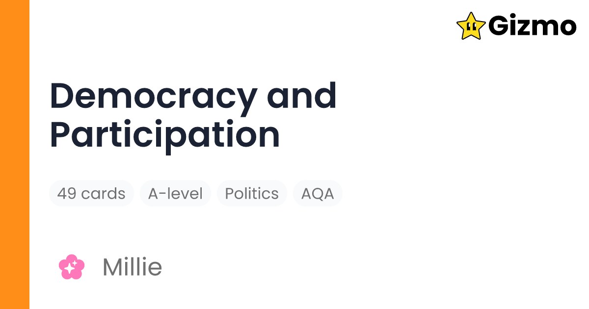 Democracy and Participation | Flashcards