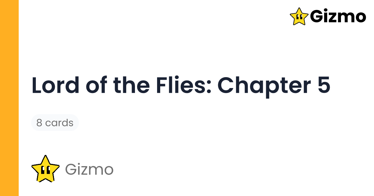 Lord Of the Flies: Chapter 5 | Flashcards