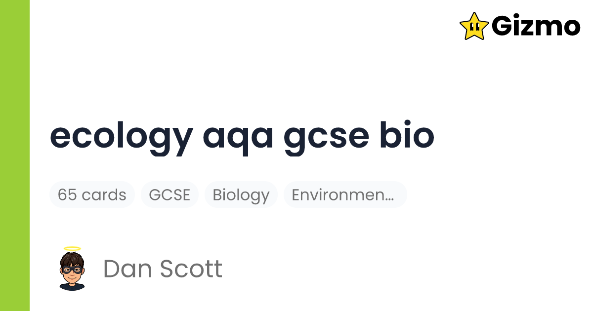 Ecology Aqa Gcse Bio | Flashcards