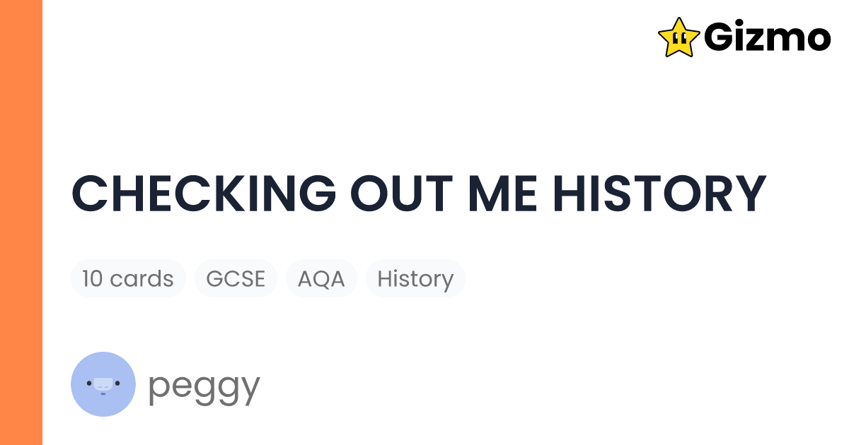 Checking Out Me History | Flashcards