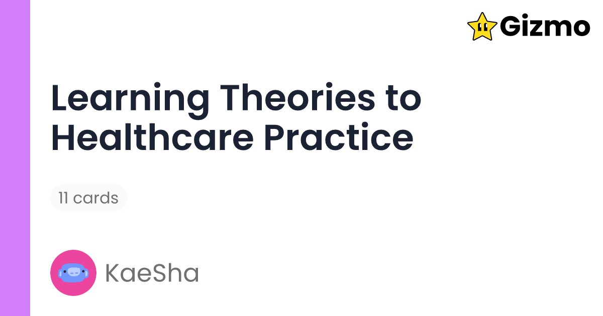 Learning Theories to Healthcare Practice | Flashcards