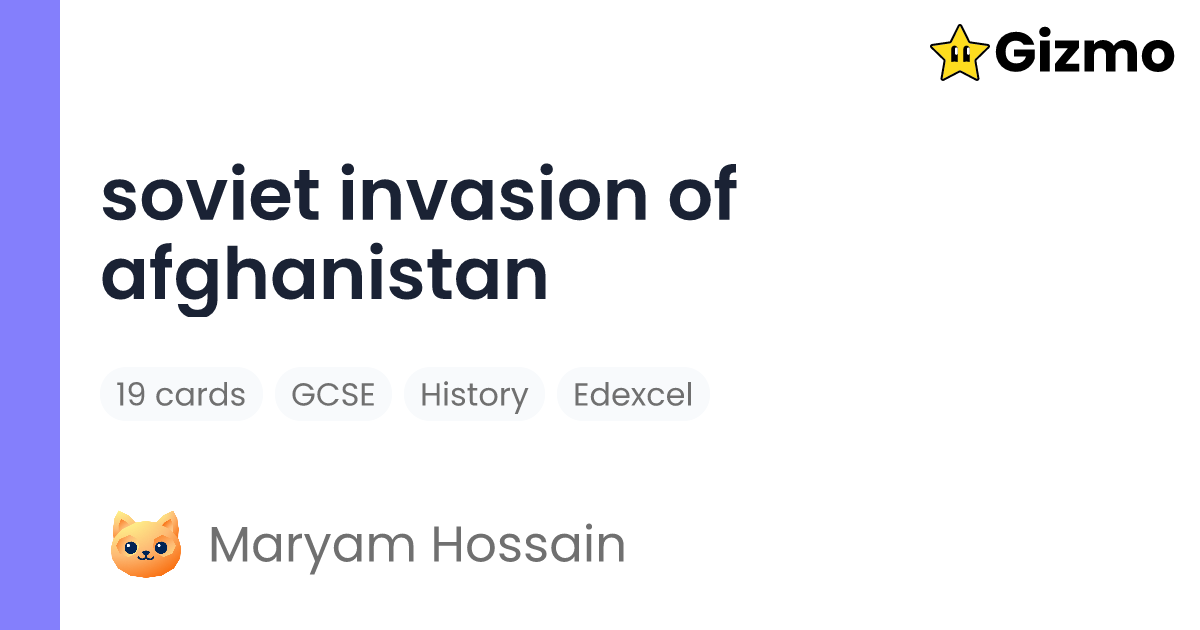 Soviet Invasion Of Afghanistan | Flashcards