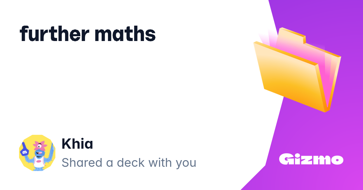 Further Maths | Flashcards