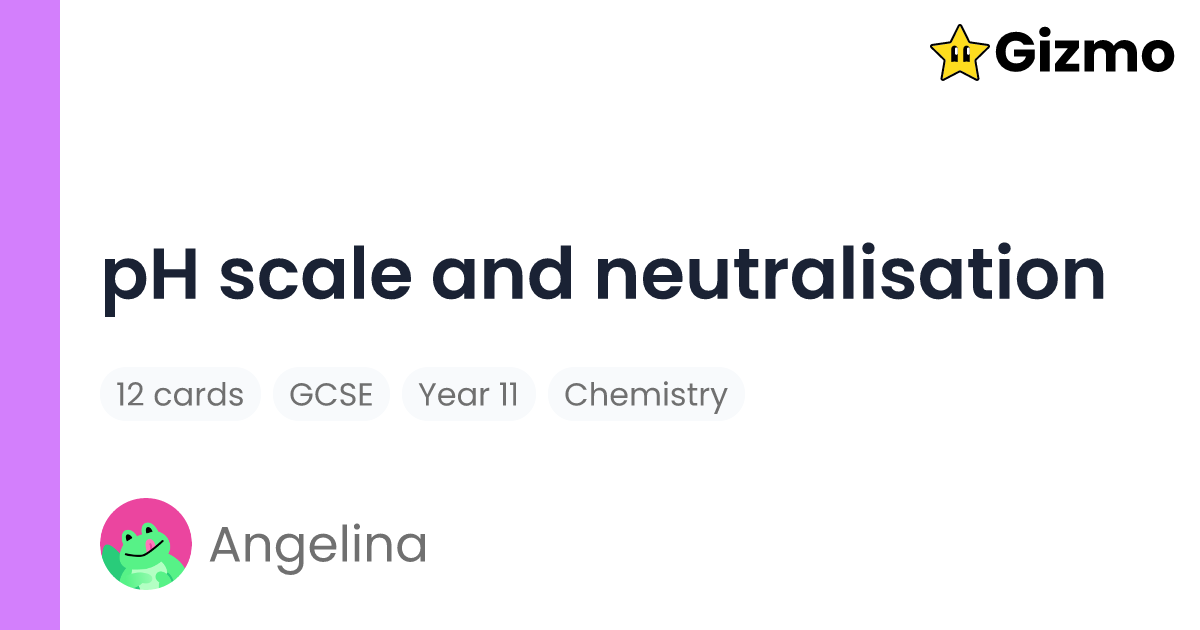 Ph Scale and Neutralisation | Flashcards