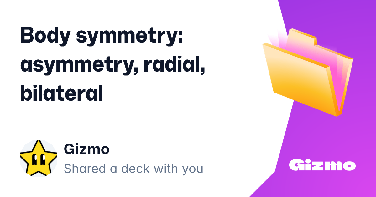 Body Symmetry: Asymmetry, Radial, Bilateral | Flashcards