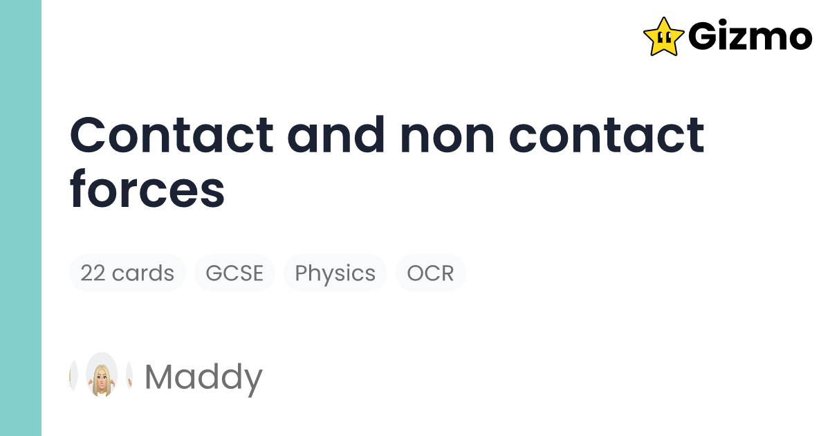 Contact and Non Contact Forces | Flashcards