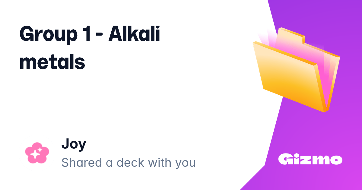 Group 1 - Alkali Metals | Flashcards