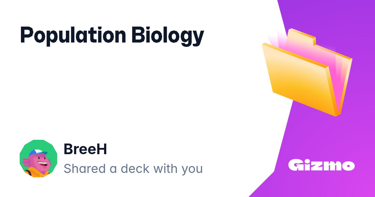 Population Biology | Flashcards