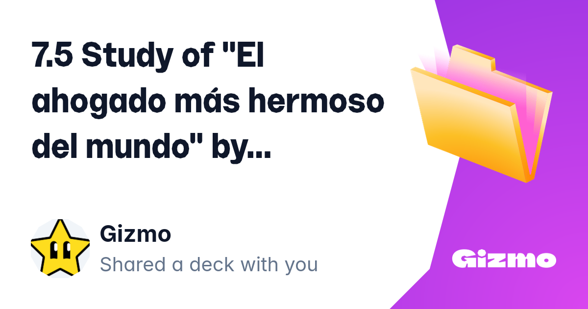 7.5 Study Of "el Ahogado Más Hermoso Del Mundo" by Gabriel García ...