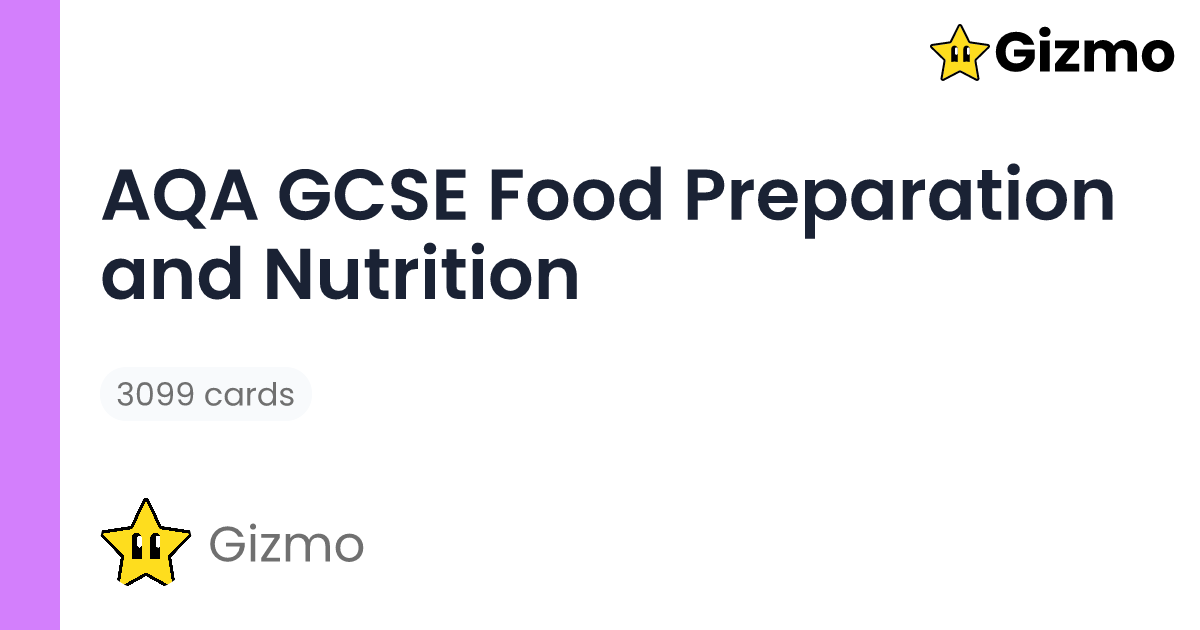 Aqa Gcse Food Preparation and Nutrition | Flashcards
