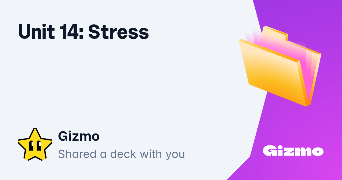 Unit 14: Stress | Flashcards