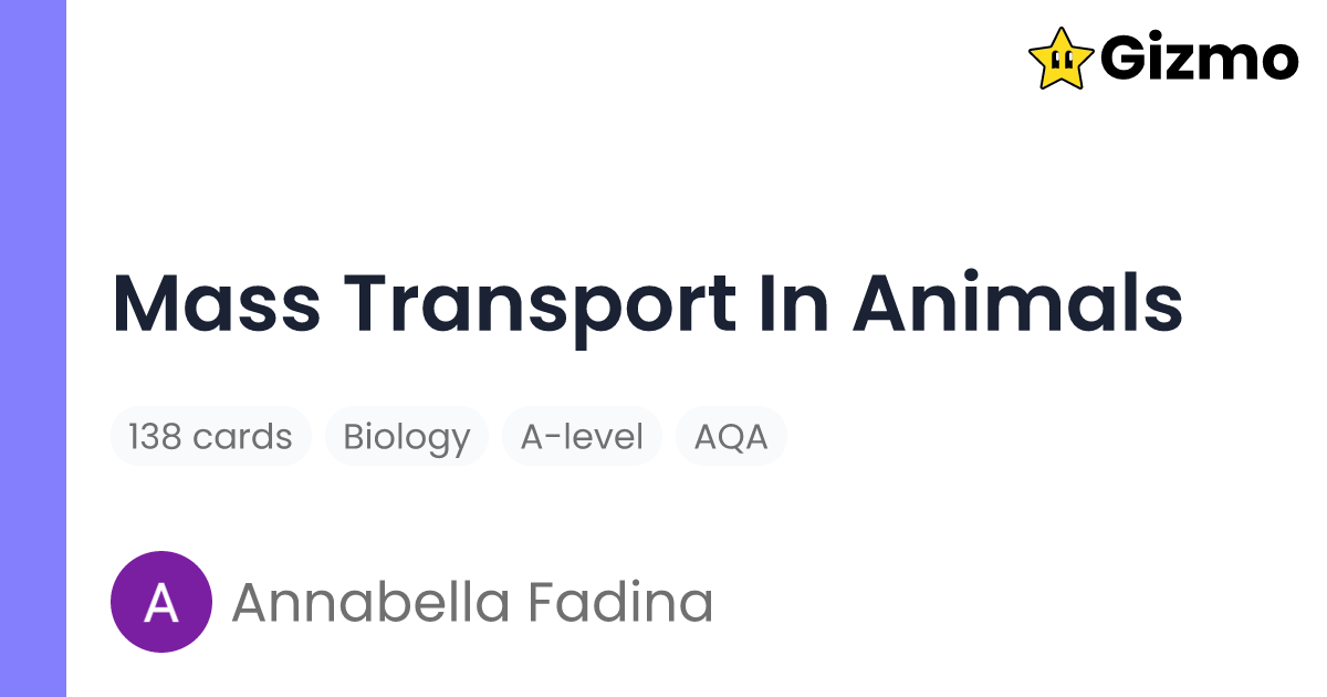 Mass Transport in Animals | Flashcards