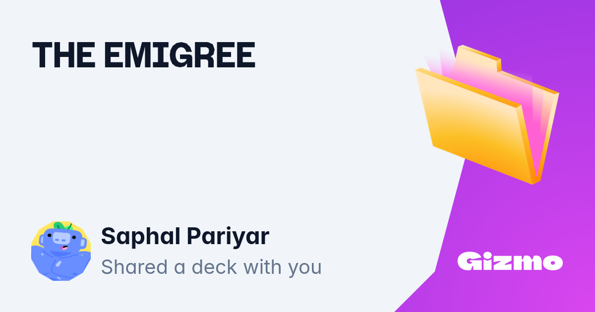 The Emigree | Flashcards