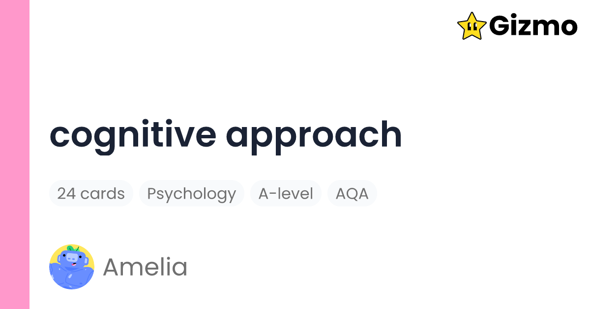 Cognitive Approach | Flashcards
