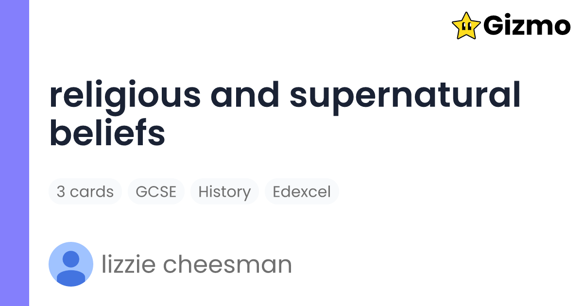 Religious and Supernatural Beliefs | Flashcards