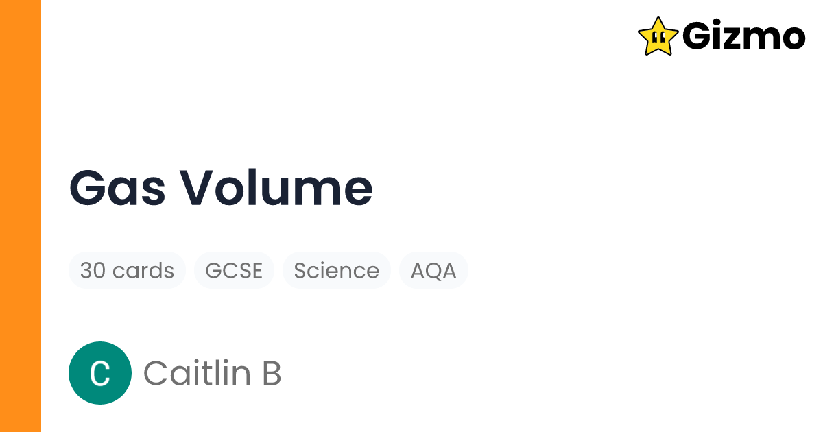 Gas Volume | Flashcards
