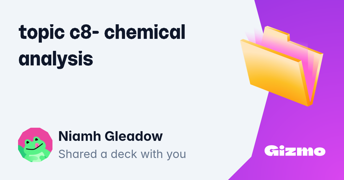 Topic C8- Chemical Analysis | Flashcards