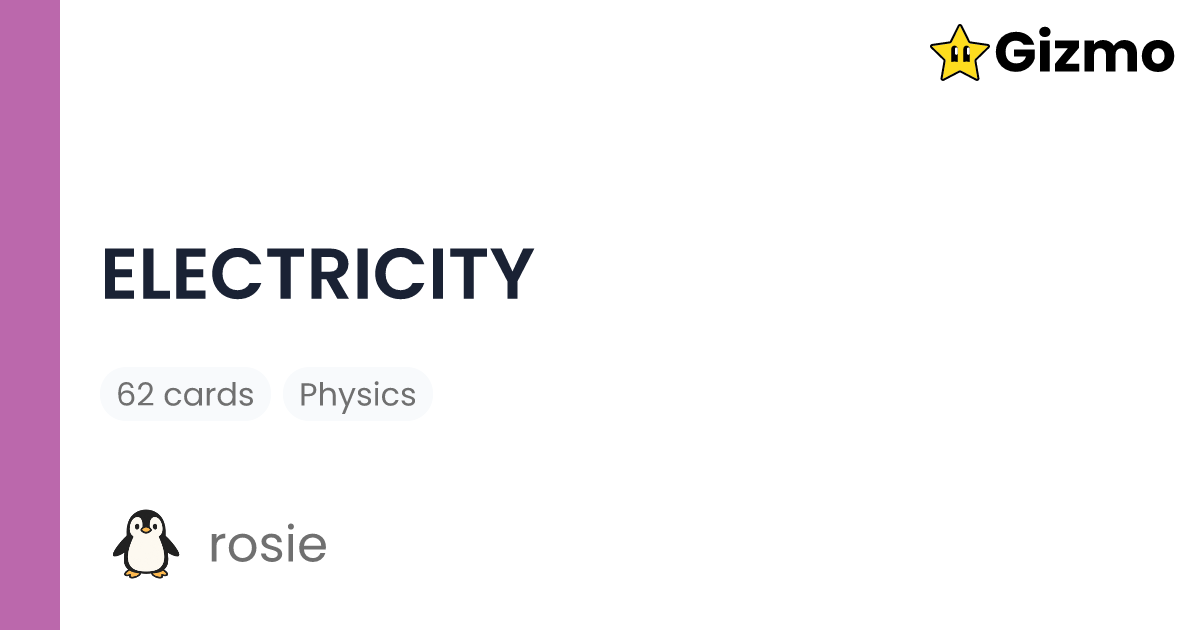 Electricity | Flashcards