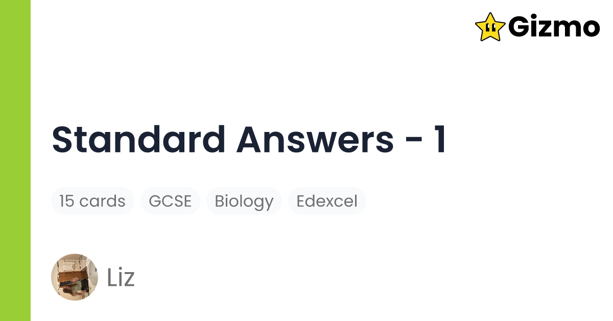 Standard Answers - 1 | Flashcards