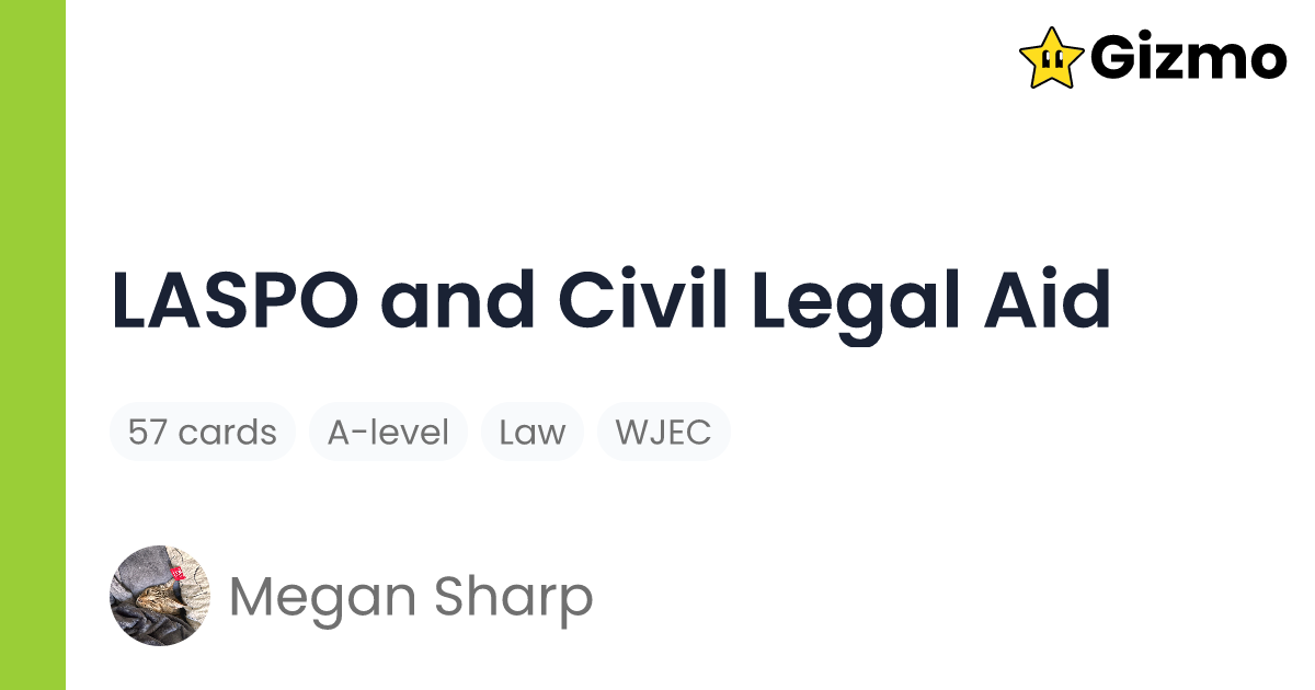 Laspo and Civil Legal Aid | Flashcards