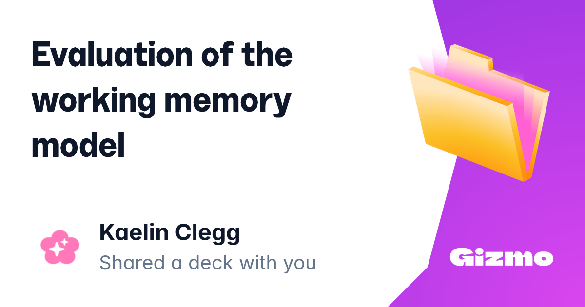 Evaluation Of the Working Memory Model | Flashcards
