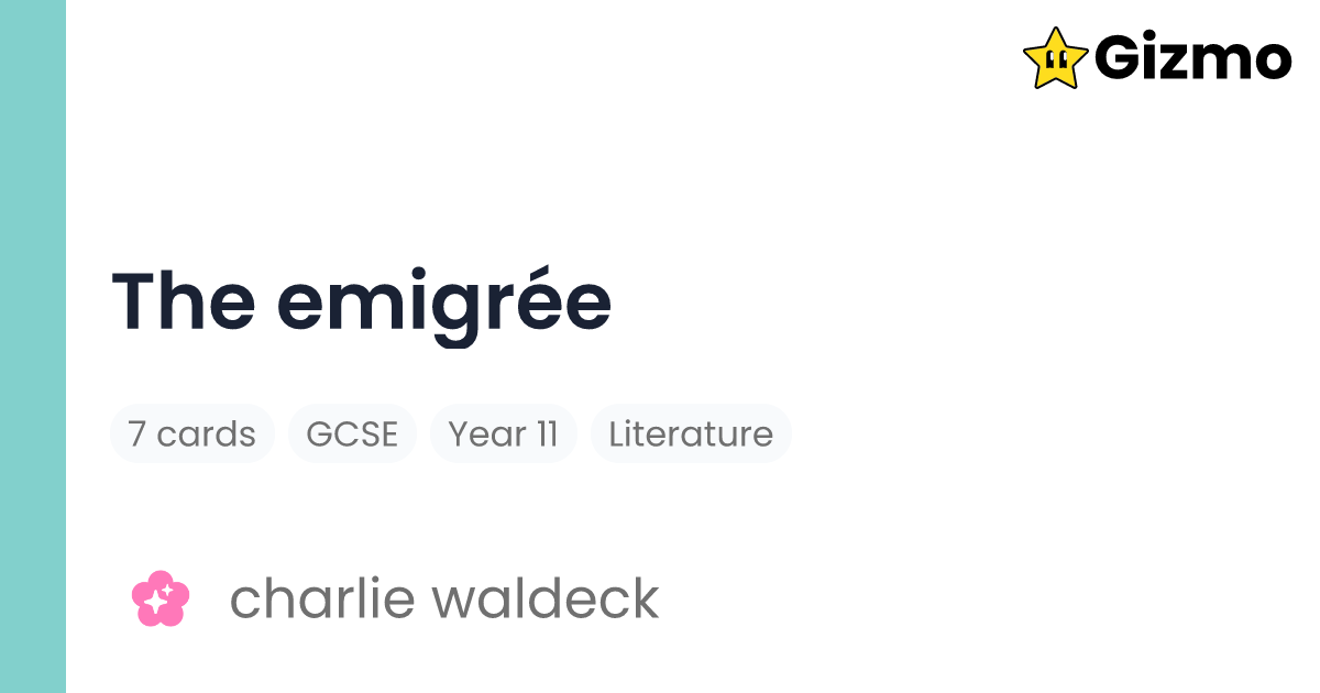The Emigrée | Flashcards