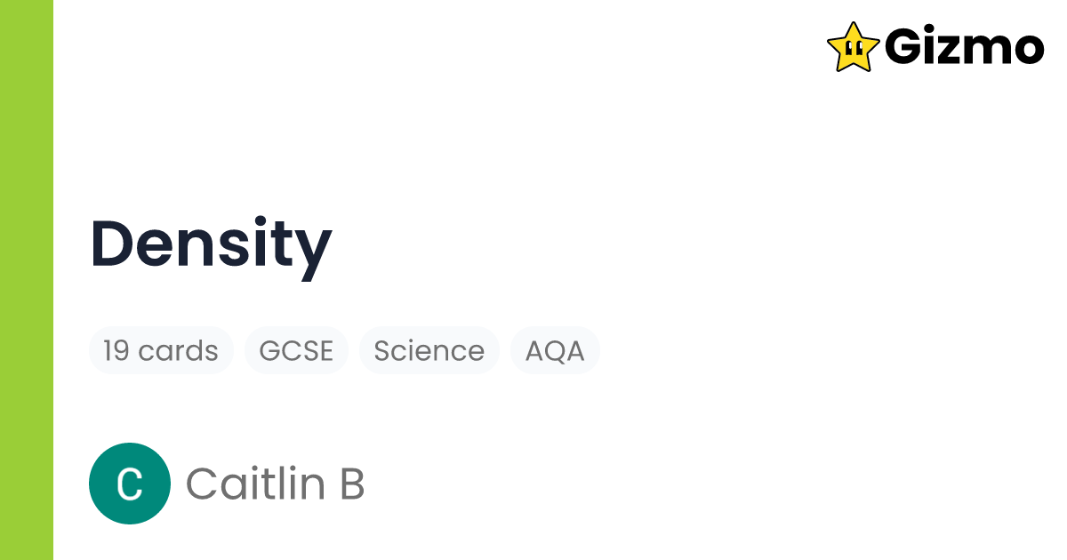 Density | Flashcards