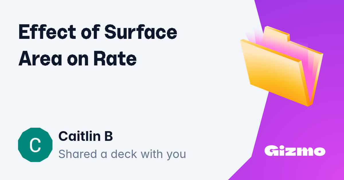 Effect Of Surface Area on Rate | Flashcards