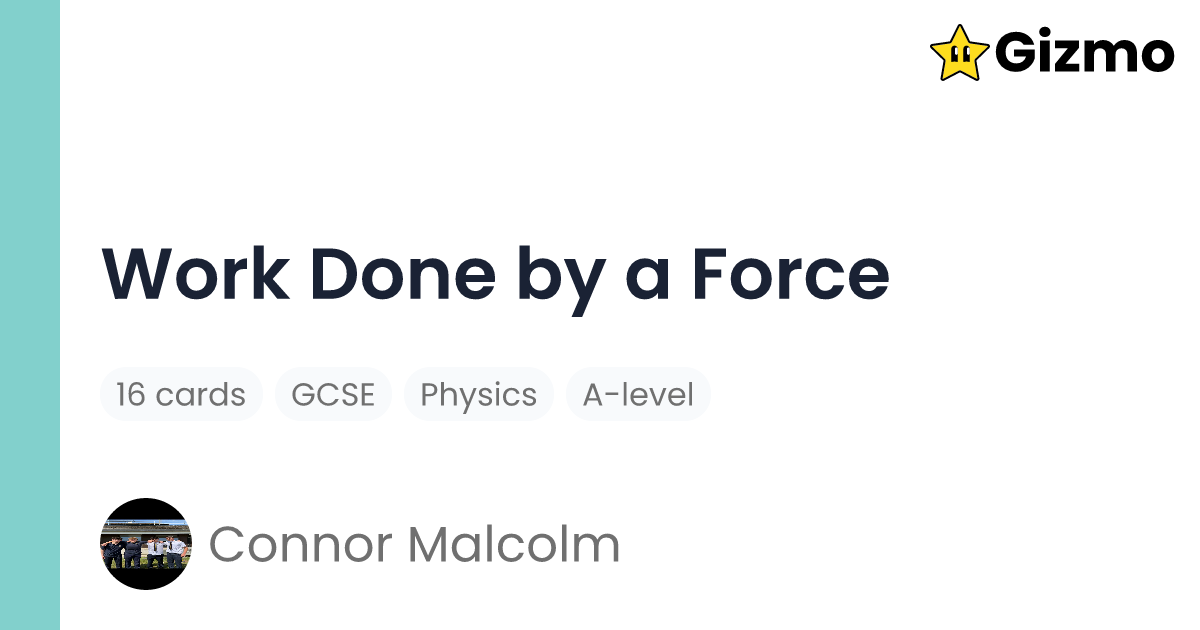 Work Done by a Force | Flashcards