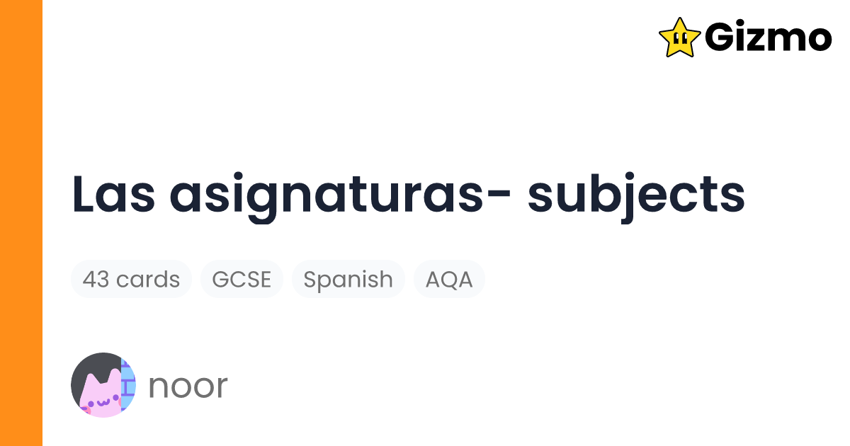 Las Asignaturas- Subjects | Flashcards