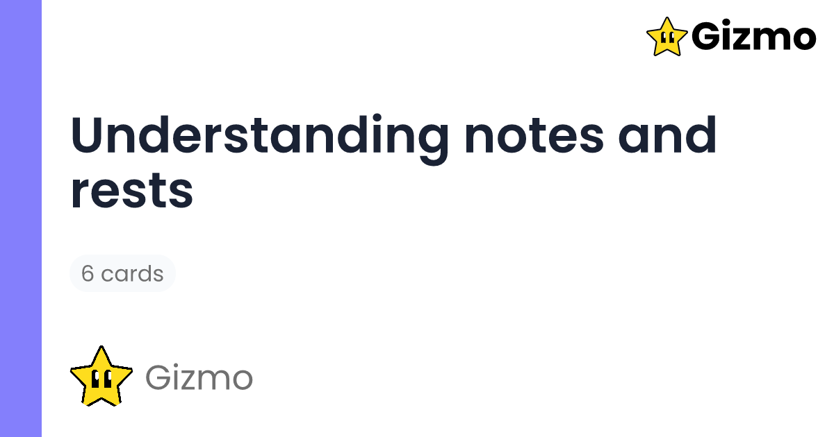Understanding Notes and Rests | Flashcards